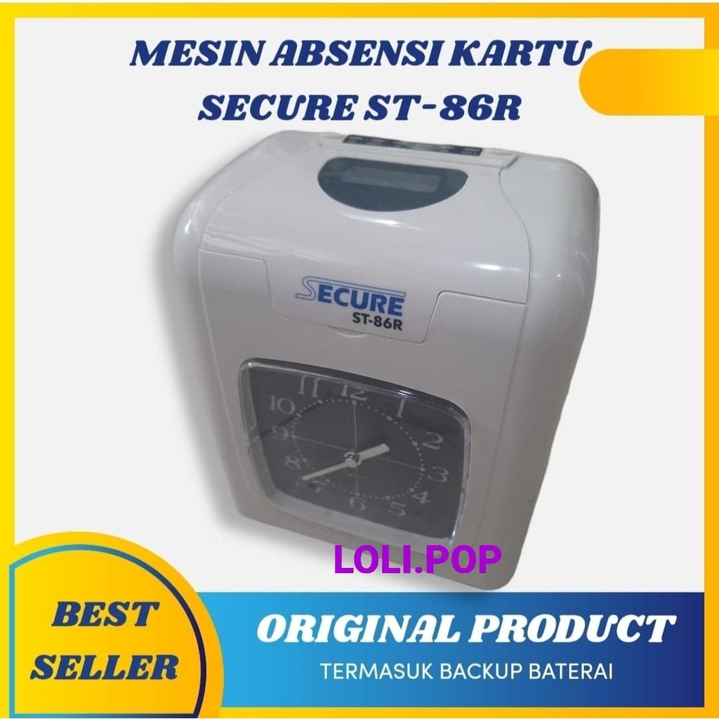 Jual SECURE ST-86R INCLUDE BACKUP BATERAI - Mesin Absen CEKLOK / Absensi Karyawan CHECK LOCK ...