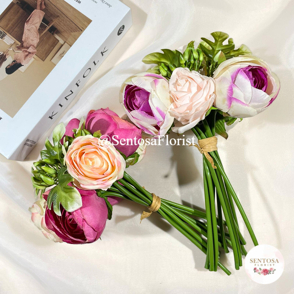 Jual 1 Ikat Bunga Peony X Mawar Premium Bunga Buket Pengantin Murah ...