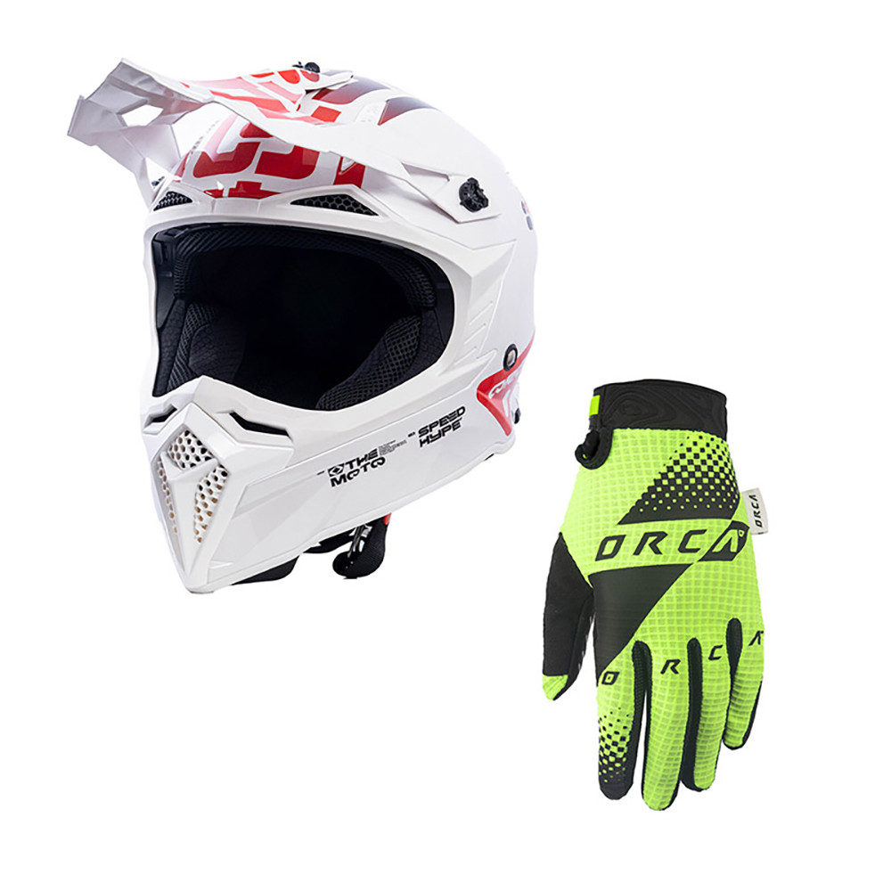 Jual Orca Powergear - Bundling Helm Theta White + Glove Aerolite 2.0 ...
