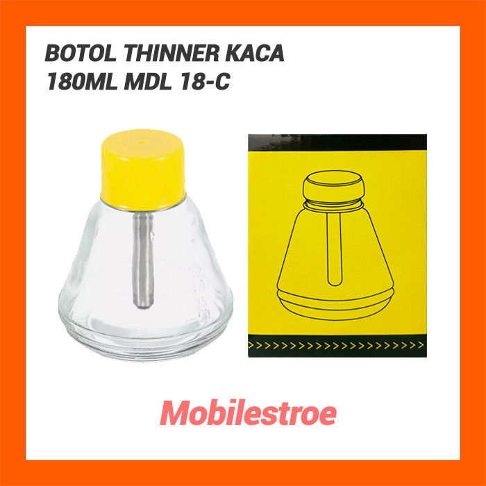 Jual BOTOL THINNER / TEMPAT THINNER KACA UKURAN 180 ML MODEL 18-C | Shopee Indonesia