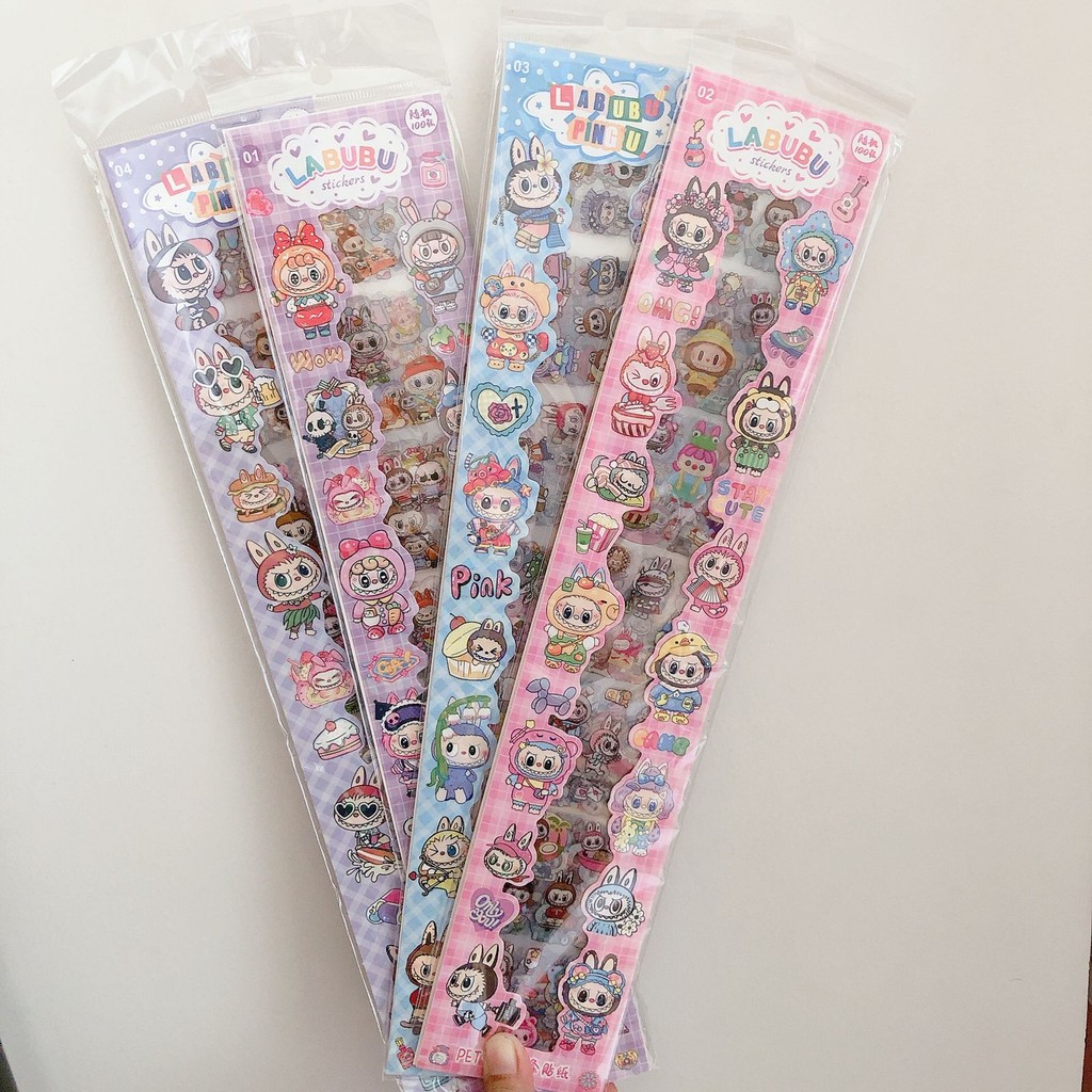 Jual Stiker Panjang Karakter Labubu Cute / Sticker Kartun Transparan 2D ...
