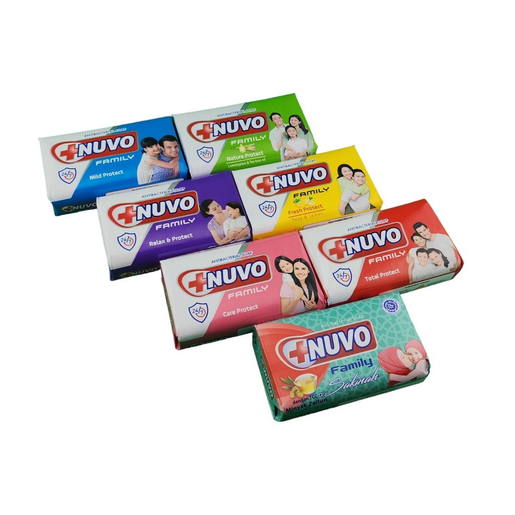 Jual Sabun Batang Nuvo Family Antibacterial Soap BAR- Netto 72gr | Shopee Indonesia