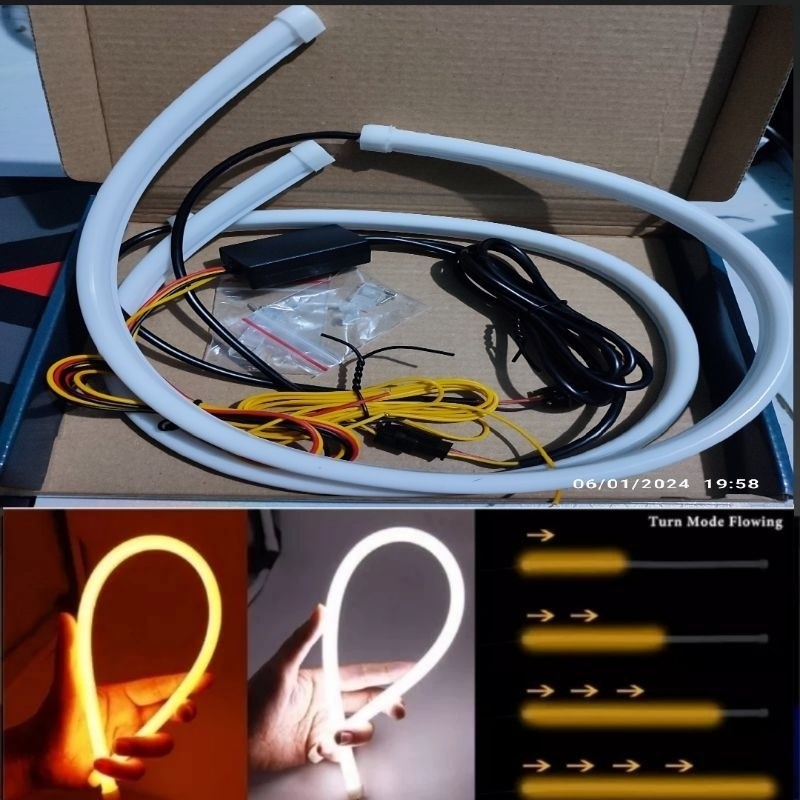 Jual Led DRL Alis Neon Fleksibel 2 Mode Tidak Bintik 60cm Welcome Light ...