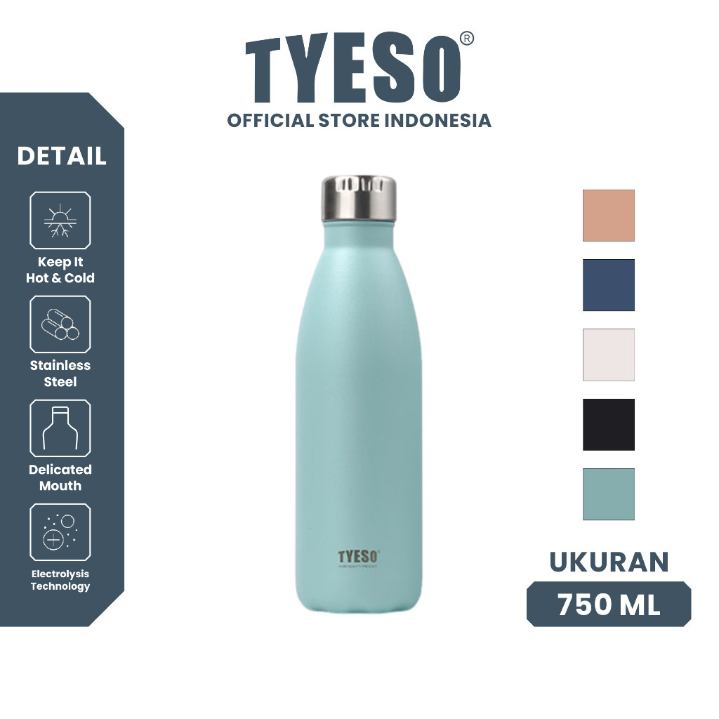 Jual Tyeso Tumbler Botol Klasik 750ml TS-8842 Stainless Sports Double ...