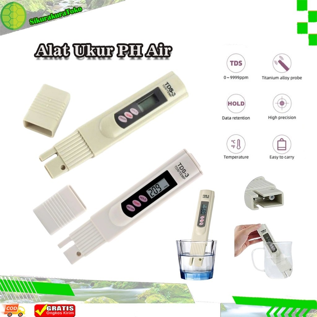 Jual (SKR) TDS Meter Alat Ukur Nutrisi PPM Hidroponik Uji Kualitas Kadar Kemurnian PH Air ...
