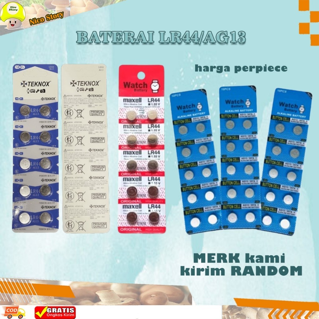 Jual (NCS) Batre kancing LR44 / Battery AG13 / LR44 / AG 13 / LR 44 ...