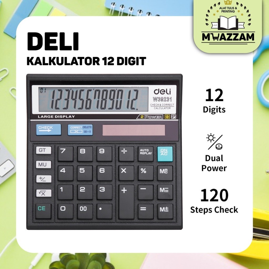 Jual DELI Kalkulator Basic 12 Digit DLC-512 | Shopee Indonesia