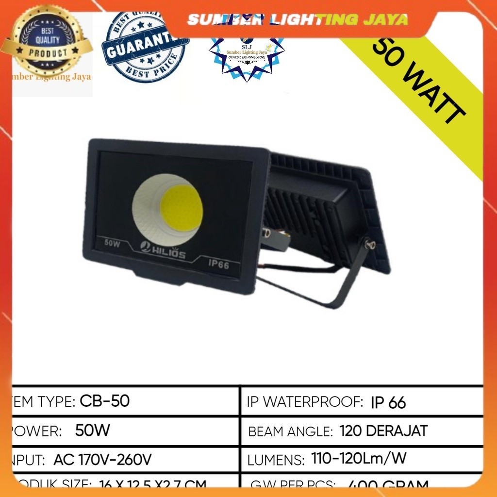 Jual COD & READY STOK LAMPU SOROT LED COB 50W / LAMPU TEMBAK LED 50 WATT / LAMPU OUTDOOR LED ...