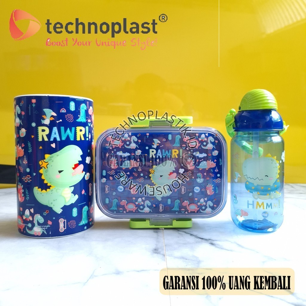 Jual WIGGLE [PP05] Lunch Box Set New 3In1 Hello Dino | Tempat Bekal & Botol Minum & Celengan ...