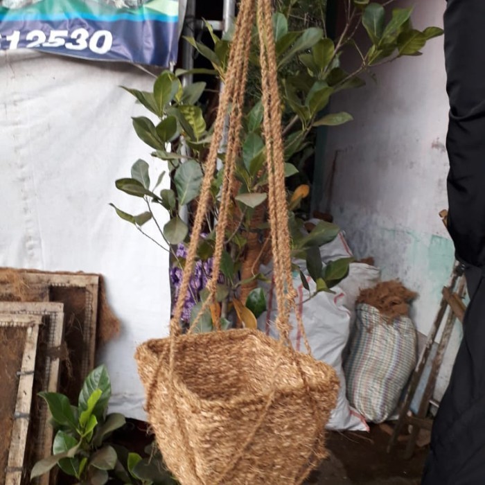 Jual Pot bunga sabut kelapa kotak pirus gantung serabut kelapa | Shopee ...