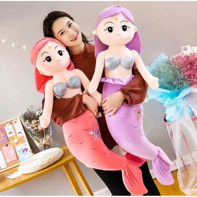Jual Boneka Putri Duyung Boneka Mermaid Ukuran jumbo 90cm Berlebel SNI ...
