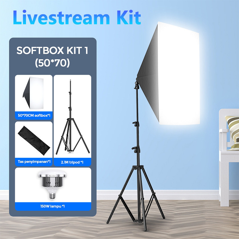 Jual Softbox 150WBulb Photography Studio Photo Lighting Kit Continuous ...