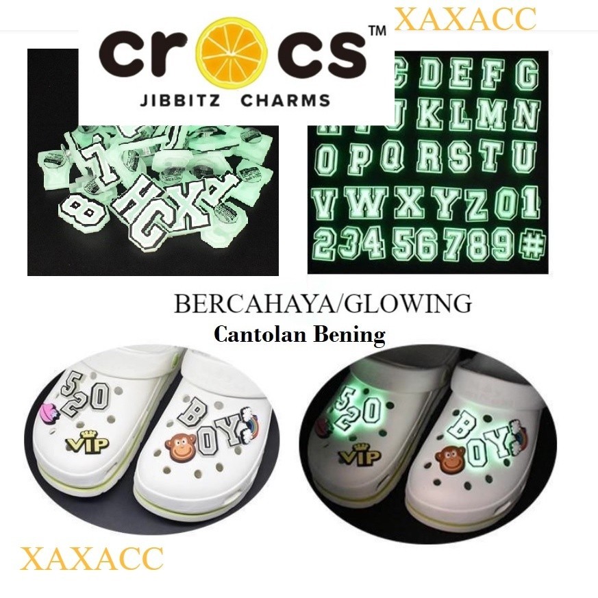 Jual AHG-400 Pin Sandal Bercahaya Bentuk Angka Huruf Glowing in The ...