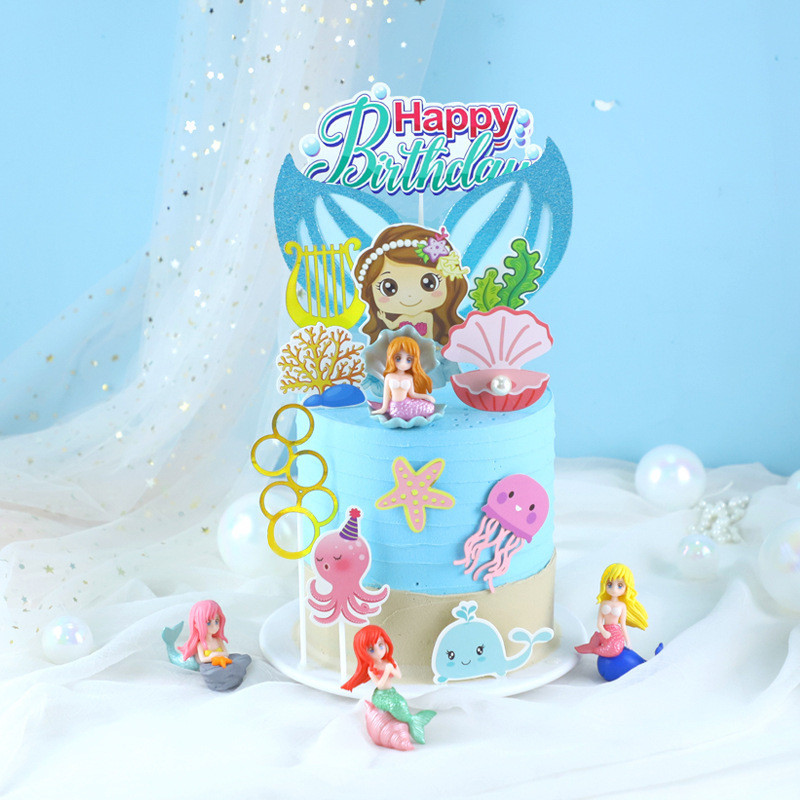 Jual Mermaid Underwater Sea Creature Cake Topper Dekorasi Kue Tema Ikan Putri Duyung | Shopee ...