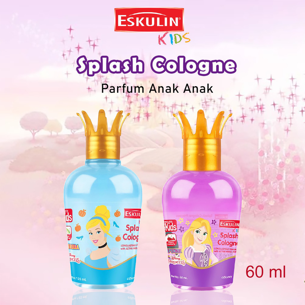 Jual Eskulin Kids Splash Cologne Cinderella Rapunzel 60ml Parfum Anak ...