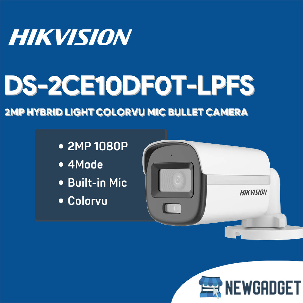 Jual HIKVISION DS-2CE10DF0T-LPFS 2MP HYBRID LIGHT COLORVU MIC BULLET CAMERA | Shopee Indonesia