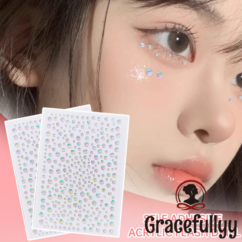 Jual [COD]Diamond 3D Crystal Face Sticker/ Stiker Wajah Kristal Face ...