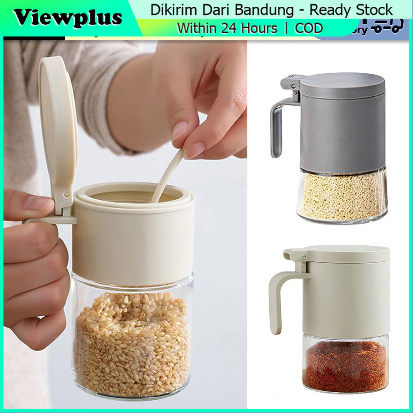 Jual Tempat Bumbu Dapur Botol Kaca Dengan Sendok Tempat Toples Garam ...