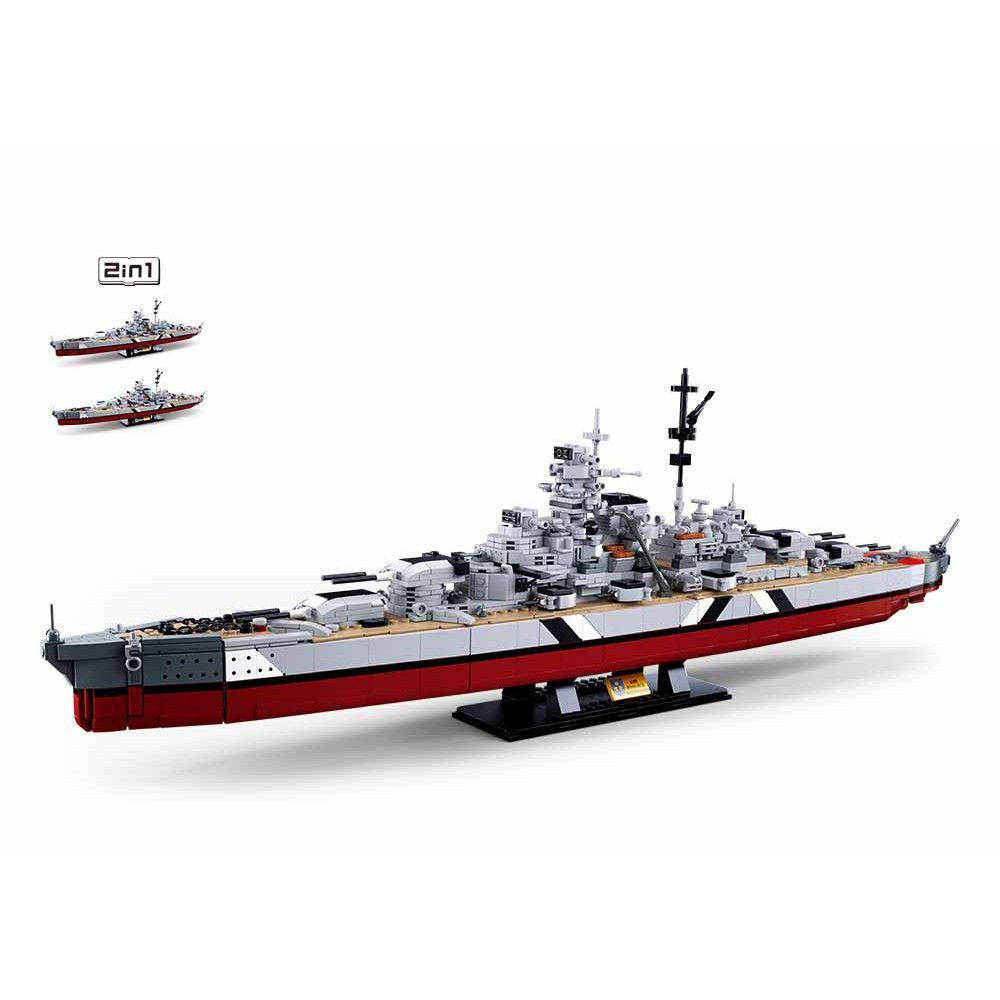 Jual Mainan Balok Susun Sluban Model Bricks Bismark Battle Ship 2 In 1 M38-B1102 | Shopee Indonesia