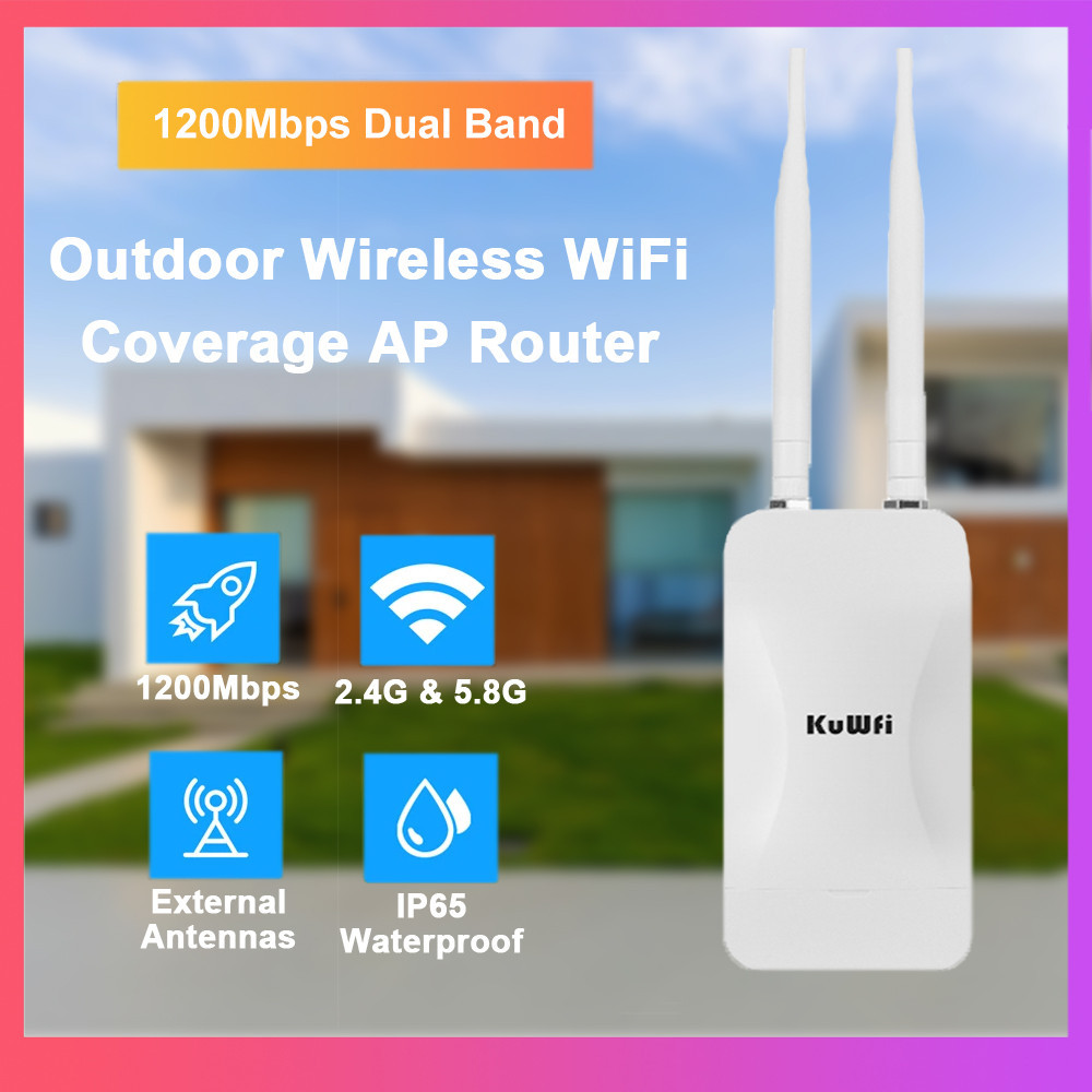 Jual KuWFi 1200Mbps Outdoor AP Router Dual Band Wireless Wi-Fi Access ...