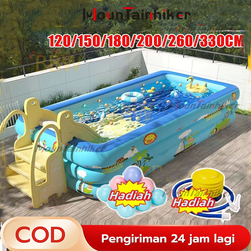 Jual Kolam Renang Anak Jumbo 200CM Kolam Anak 2 Ring Kolam Pompa Kolam ...