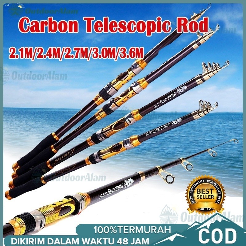 Jual Joran Pancing Murah Kuat Teleskopik/ Joran Pancing Carbon Fiber ...