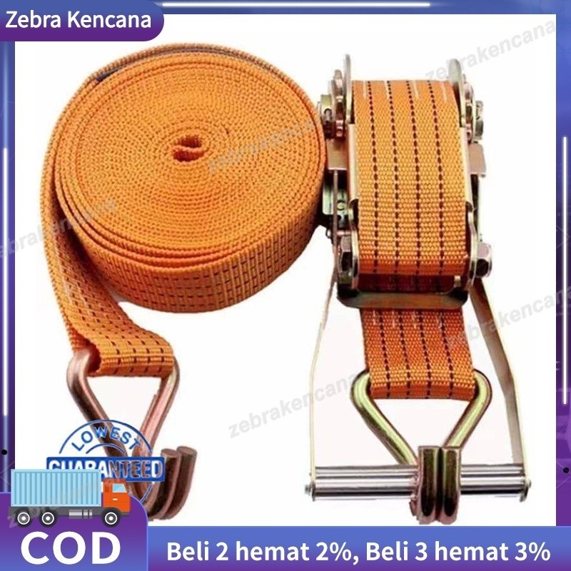 Jual Rachet Tie Down 8-10 Meter 10 TON Webbing Cargo Lashing Belt ...