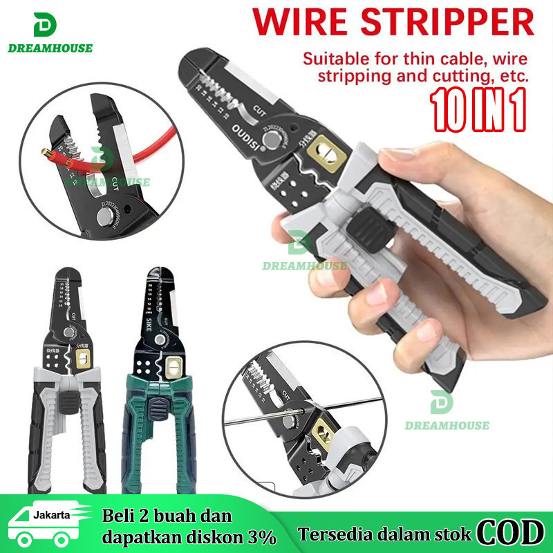 Jual Tang kupas kabel listrik/10 in1 Usefultools Tang Pemotong Alat ...