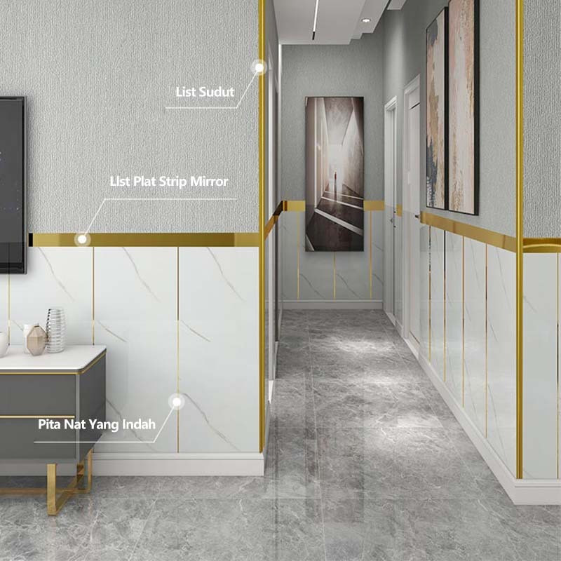Jual WALL STICKER PANJANG 3 METER / LIST PLAT STRIP MIRROR / LIST PLAT ...