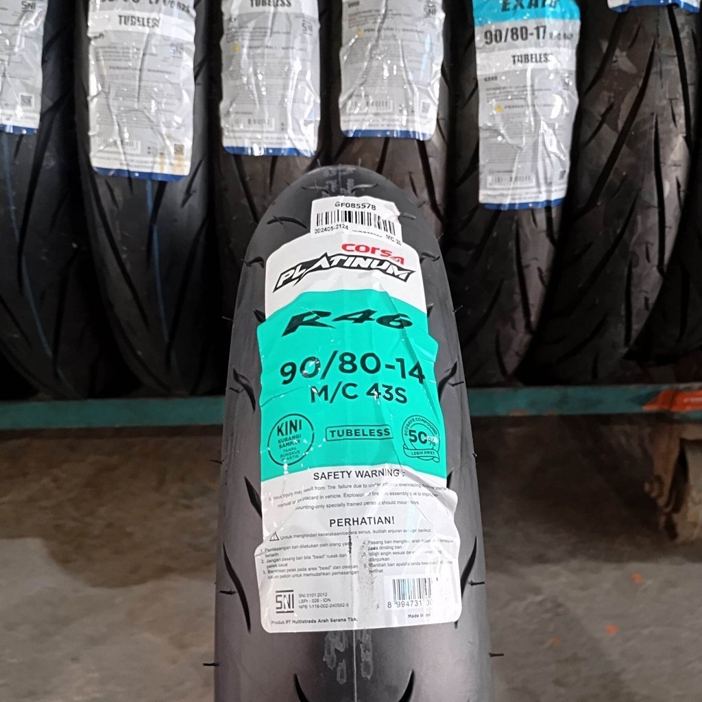 Jual Ban CORSA PLATINUM R46 90/80-14 Tubeless Motor Matic Soft Compound ...