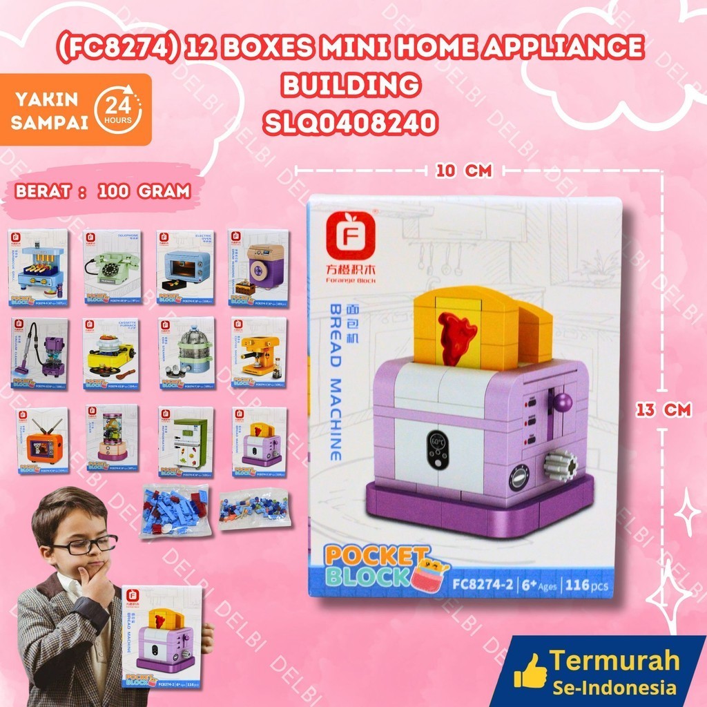 Jual Mainan Pocket Block Susun DIY 12 BOXES MINI HOME APPLIANCE ...