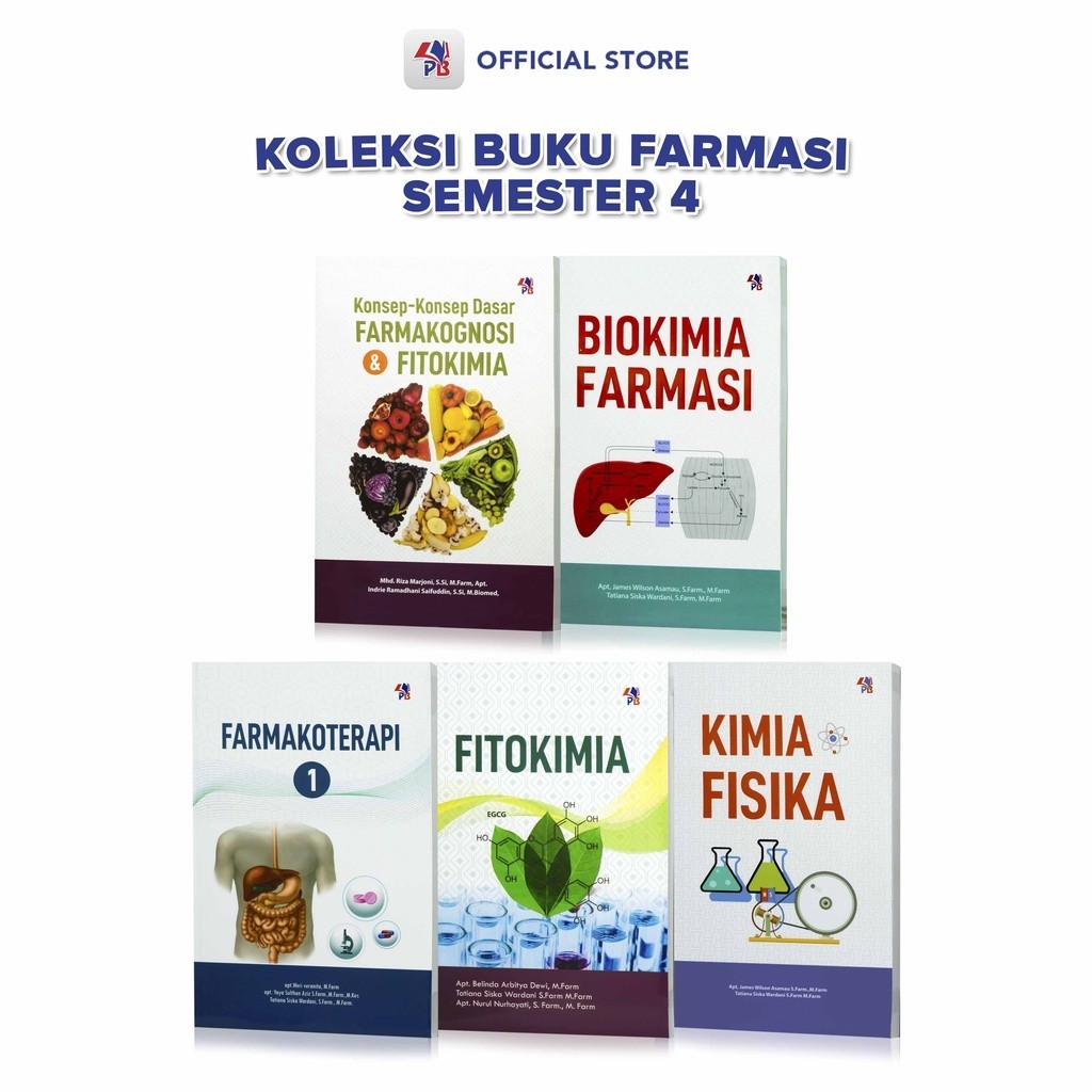 Jual Buku Kuliah Farmasi Semester 4 : Farmakoterapi 1 / Biokimia Farmasi / Kimia Fisika ...