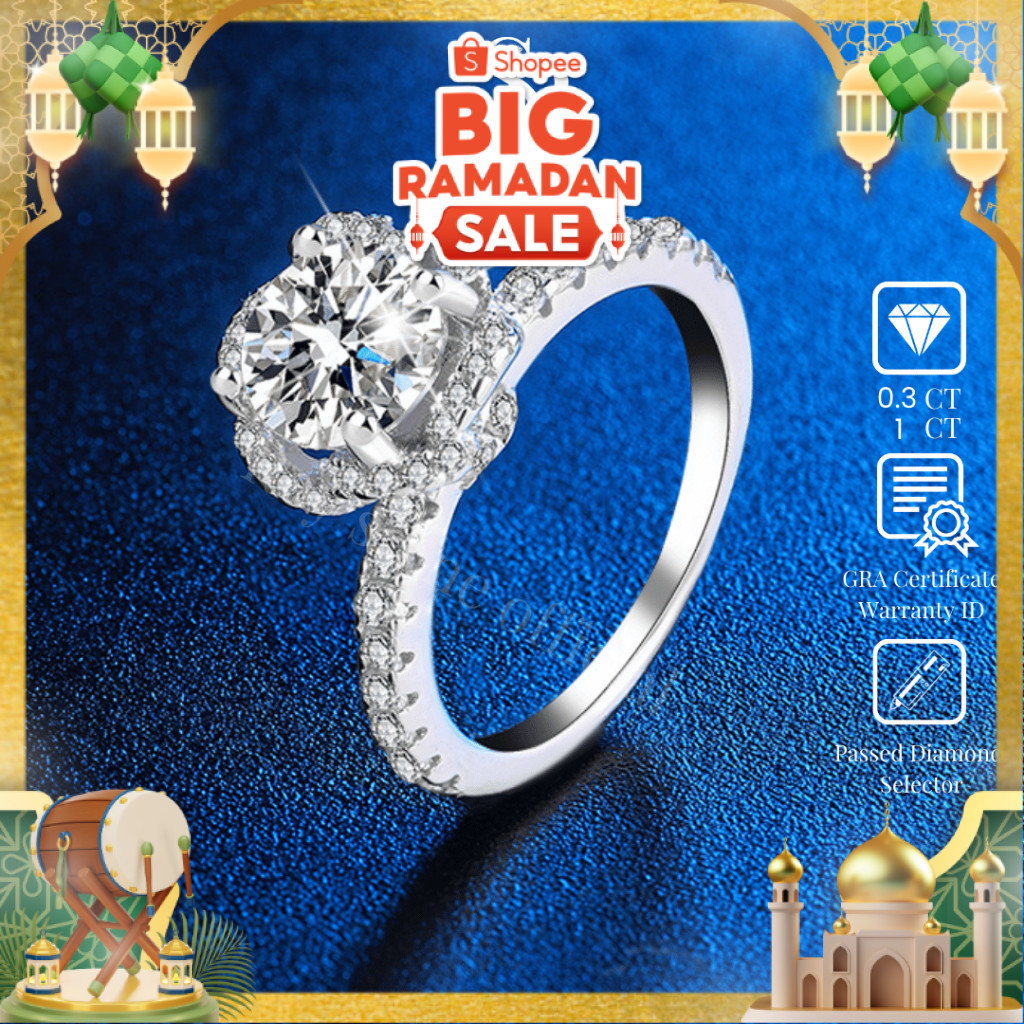 Jual RoyStone - Cincin Wanita Moissanite Sertifikat GRA Original Lapis ...
