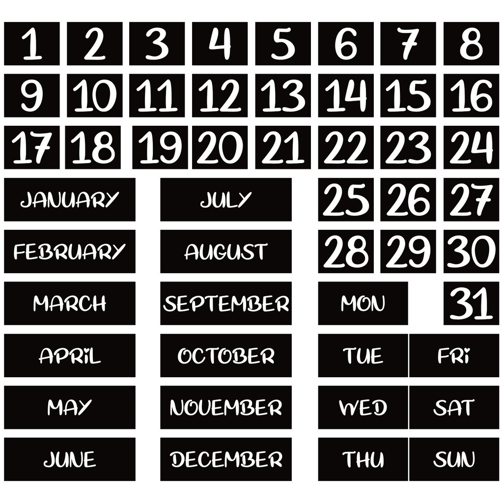 Jual 50Pack Magnetic Fridge Calendar Magnetic Days Of The Week And ...