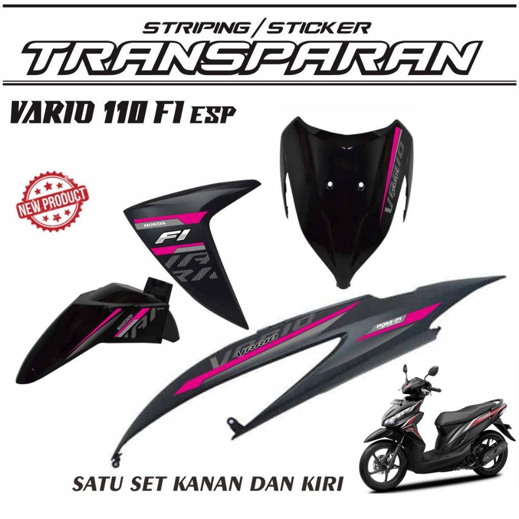 Jual STIKER VARIASI HONDA NEW VARIO 110 FI ESP TRANSPARAN UV STRIPING KEREN | Shopee Indonesia