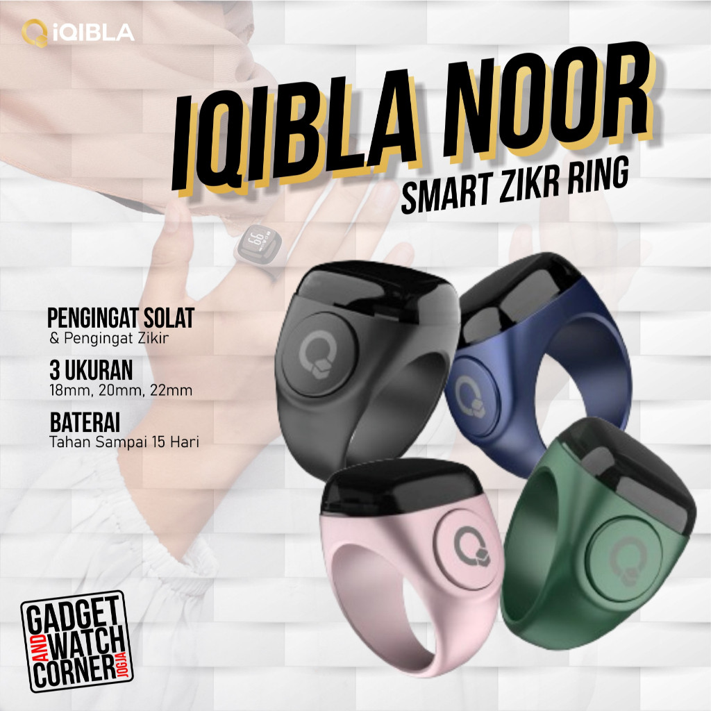 Jual iQibla Zikr Smart Ring NOOR N01 Cincin Tasbih Zikir Muslim Digital | Shopee Indonesia