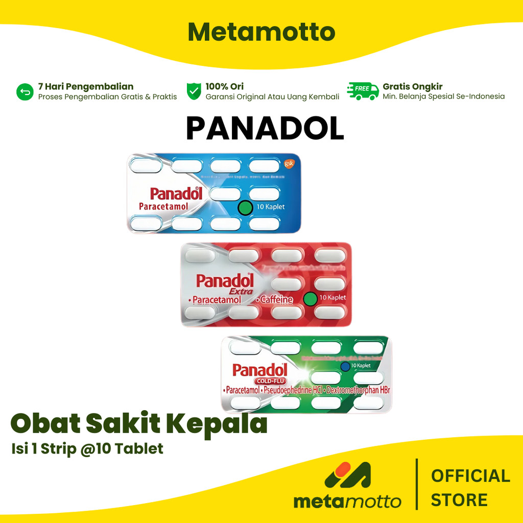 Jual Panadol Tablet @1 Strip 10 Tablet - Metamotto | Shopee Indonesia