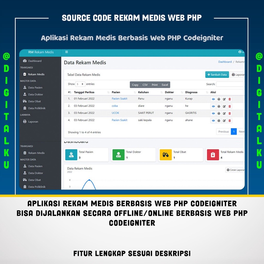 Jual Aplikasi Rekam Medis Berbasis Web PHP Codeigniter | Shopee Indonesia