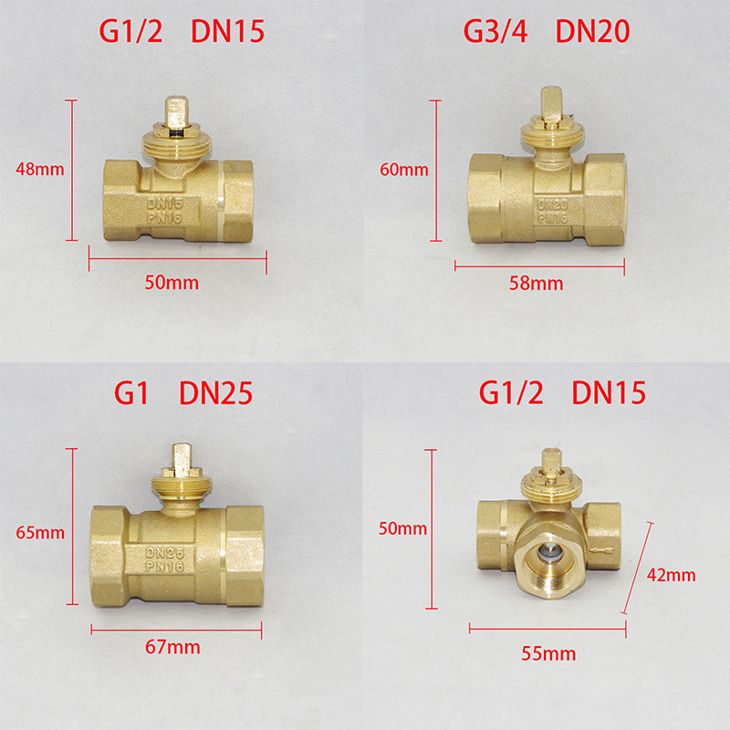Jual Brass Motorized Ball Valve 3-Wire Two Control Electric Actuator AC220V 3 Ways /2 Way DN15 ...
