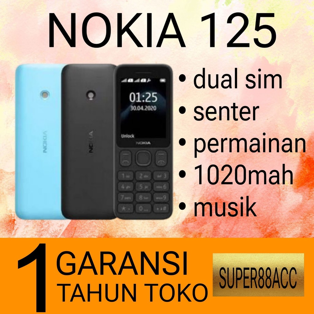 Jual HP NOKIA 125 BARU [GARANSI 1 TAHUN] Radio, Dual SIM | Awet, Tombol ...