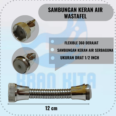Jual Sambungan Kran Air Besi Praktis Flexible 360 Derajat /Sambungan ...