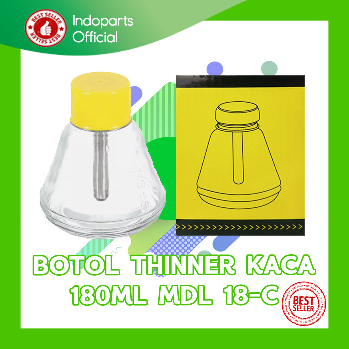 Jual BOTOL THINNER / TEMPAT THINNER KACA UKURAN 180 ML MODEL 18-C | Shopee Indonesia