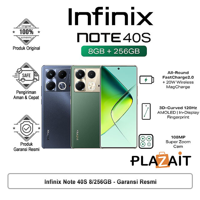 Jual Infinix Note 40S 8/256GB - Up to 16GB Extended RAM - Helio G99 - 6.78” 3D Curved Amoled ...