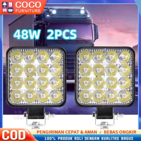 Jual Lampu Tembak 24 Volt Sorot LED CWL 16 Mata Kotak Bulat CREE Truk Bus Canter Tronton Laser ...