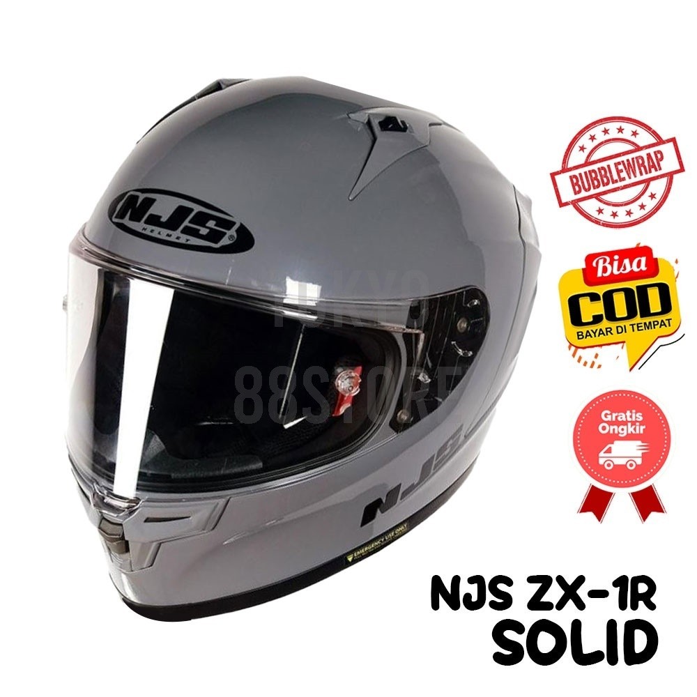Jual Helm NJS ZX-1R Solid | Full Face | Shopee Indonesia