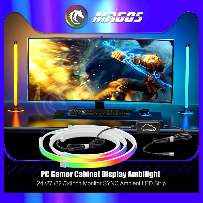 Jual PC Gamer Cabinet Display Ambilight,24 27 32 34‘’ Monitor SYNC ...