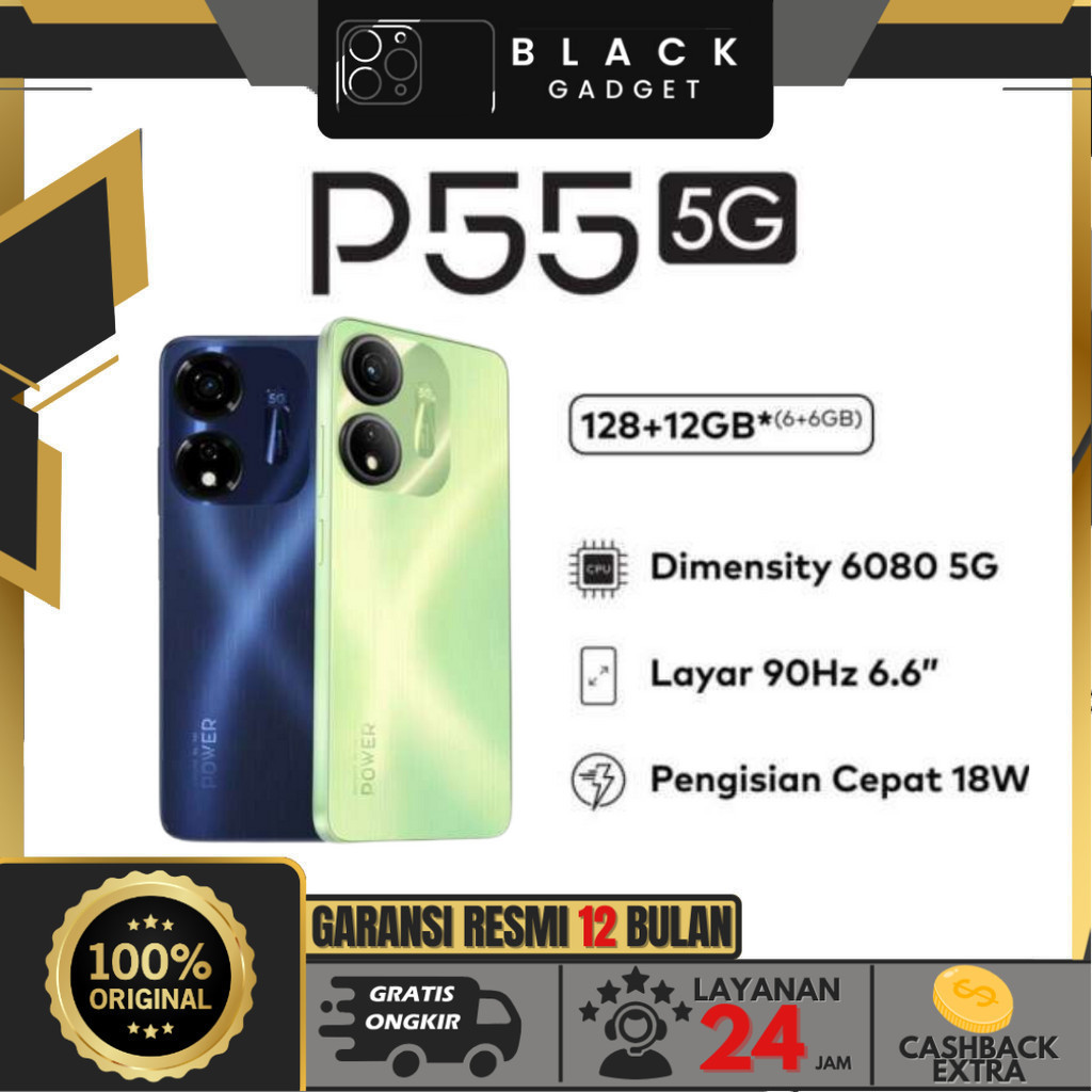 Jual itel P55 5G RAM 6+128GB - 5G Network - 50M Dual Clear Cam - 18W ...