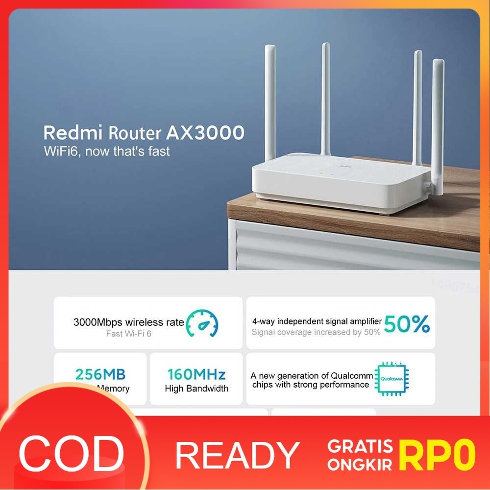 Jual MI Router WiFI 6 Gigabit Dual Band 2.4/5.0GHz - AX3000 Original 99 ...