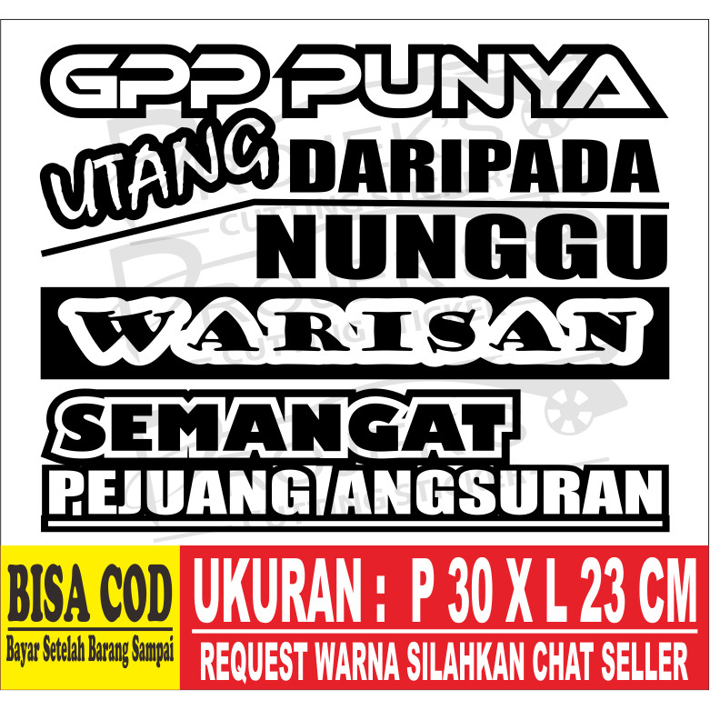 Jual stiker variasi stiker kaca mobil stiker warisan Cutting sticker ...