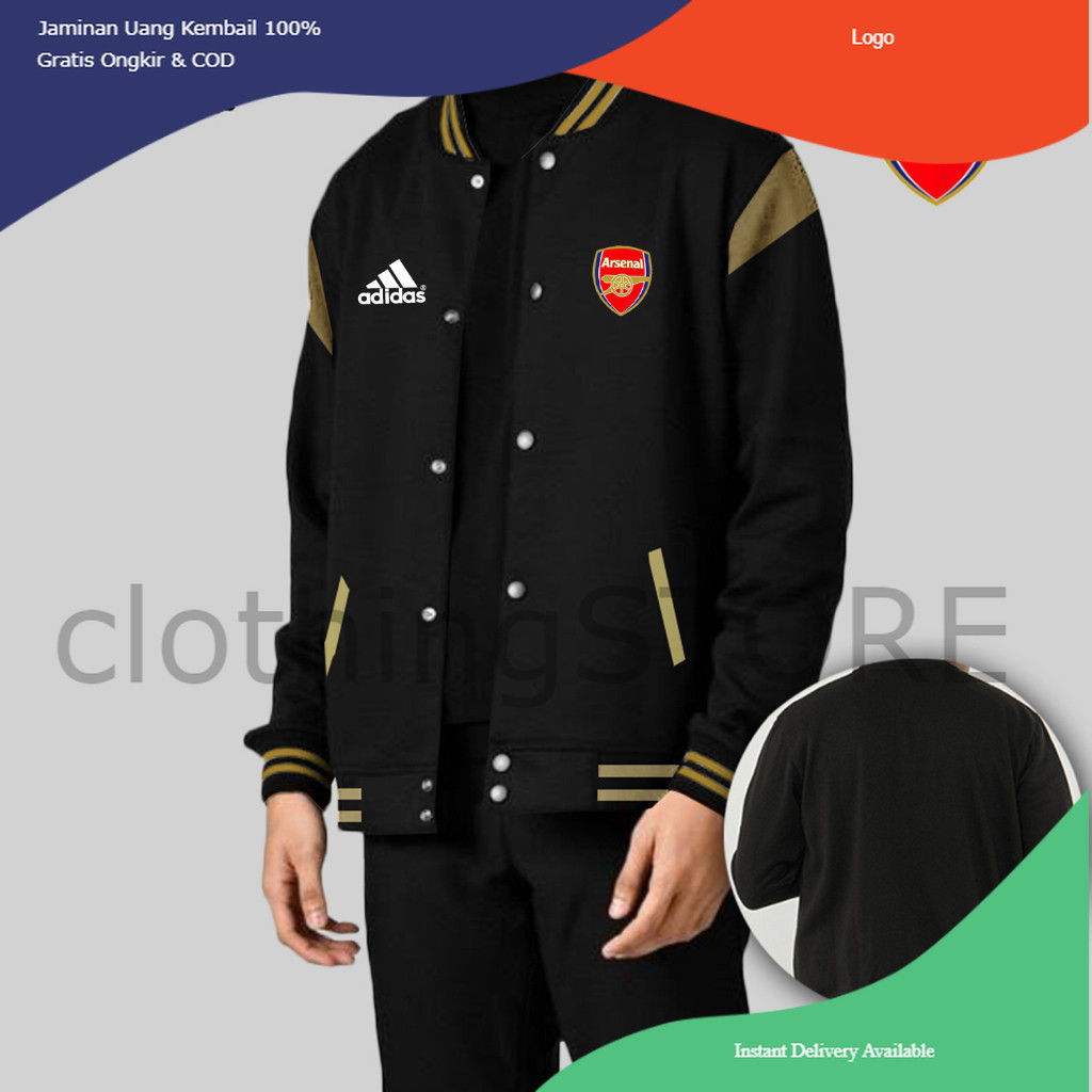 Jual JAKET BASEBALL ARSENAL TERBARU / JAKET BOLA KEREN / BISA REQUEST CUSTOM SABLON | Shopee ...